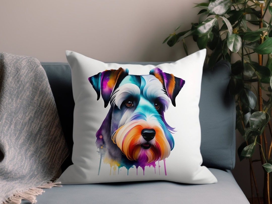Miniature Schnauzer Pillow Cover, Schnauzer Decoration Throw Pillowcase ...