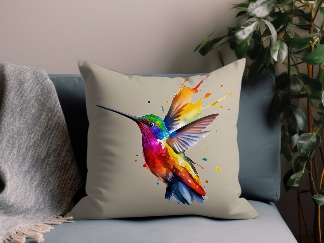 Hummingbird Pillow Cover, Bumming Bird Home Decoration Throw Pillowcase ...