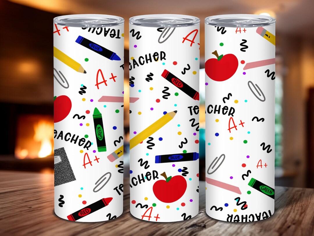 Cute Teacher Design for Skinny Tumbler 20 Oz With Straw Cute Gift ...