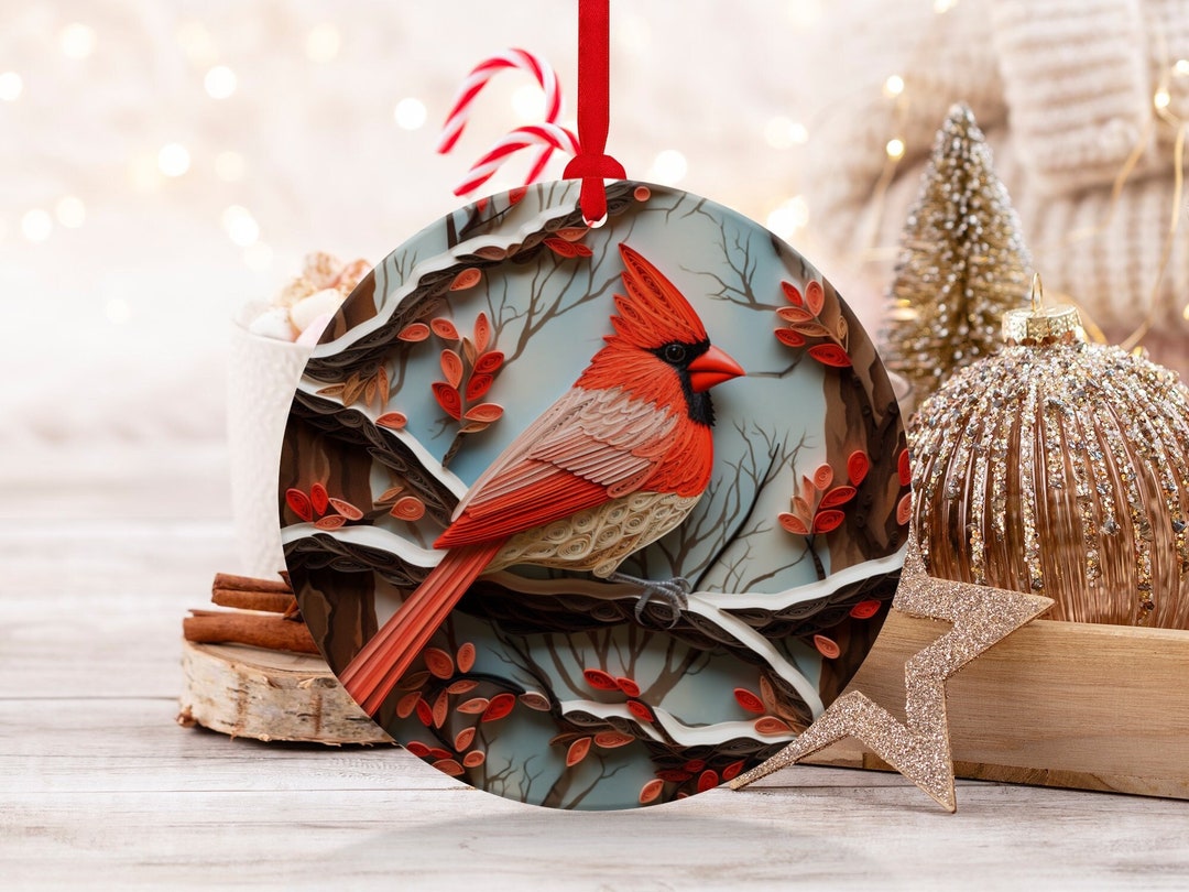 Northern Cardinal Christmas Ornament, Cardinal Decor, Christmas Tree ...