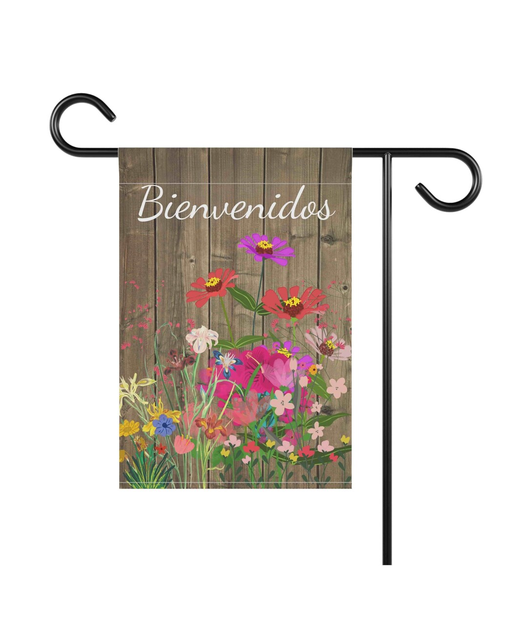 Bienvenidos Banner Porch Garden Flag Yard Decor Boho Modern Decor ...