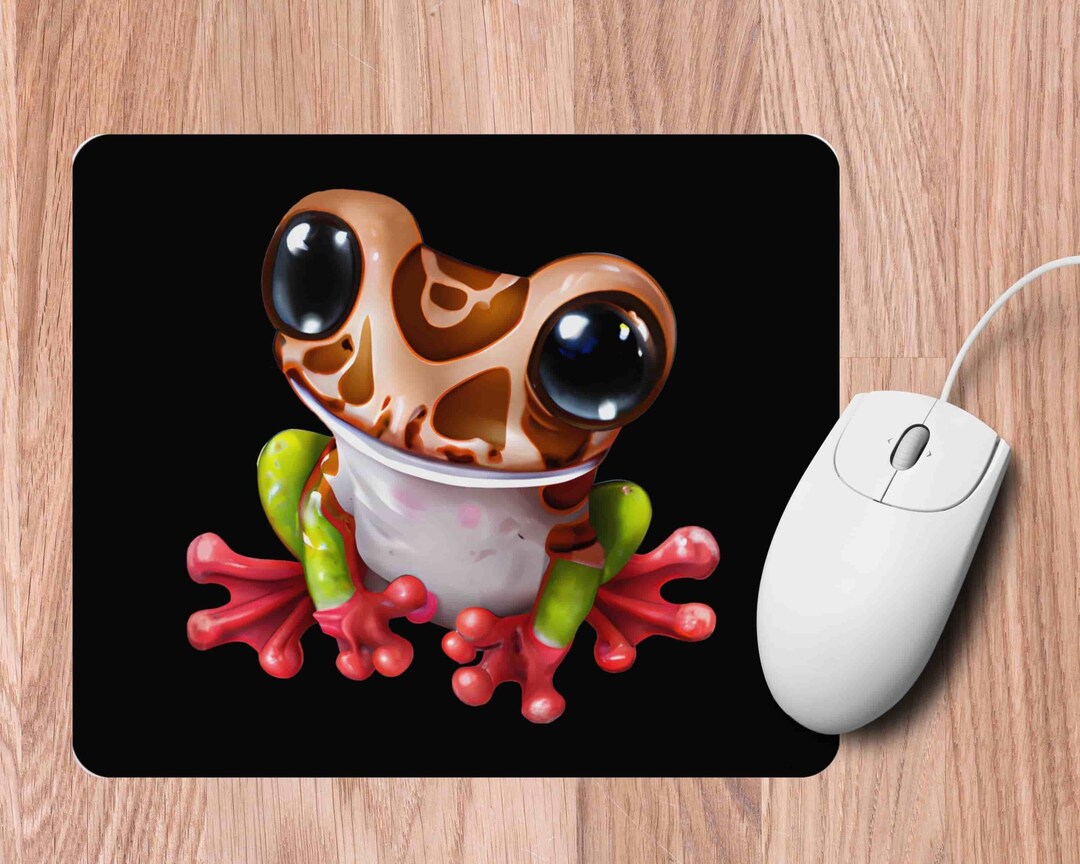 Cute Smiling Frog Mouse Pad Desk Aesthetic Mouse Pad Gift for Her ...