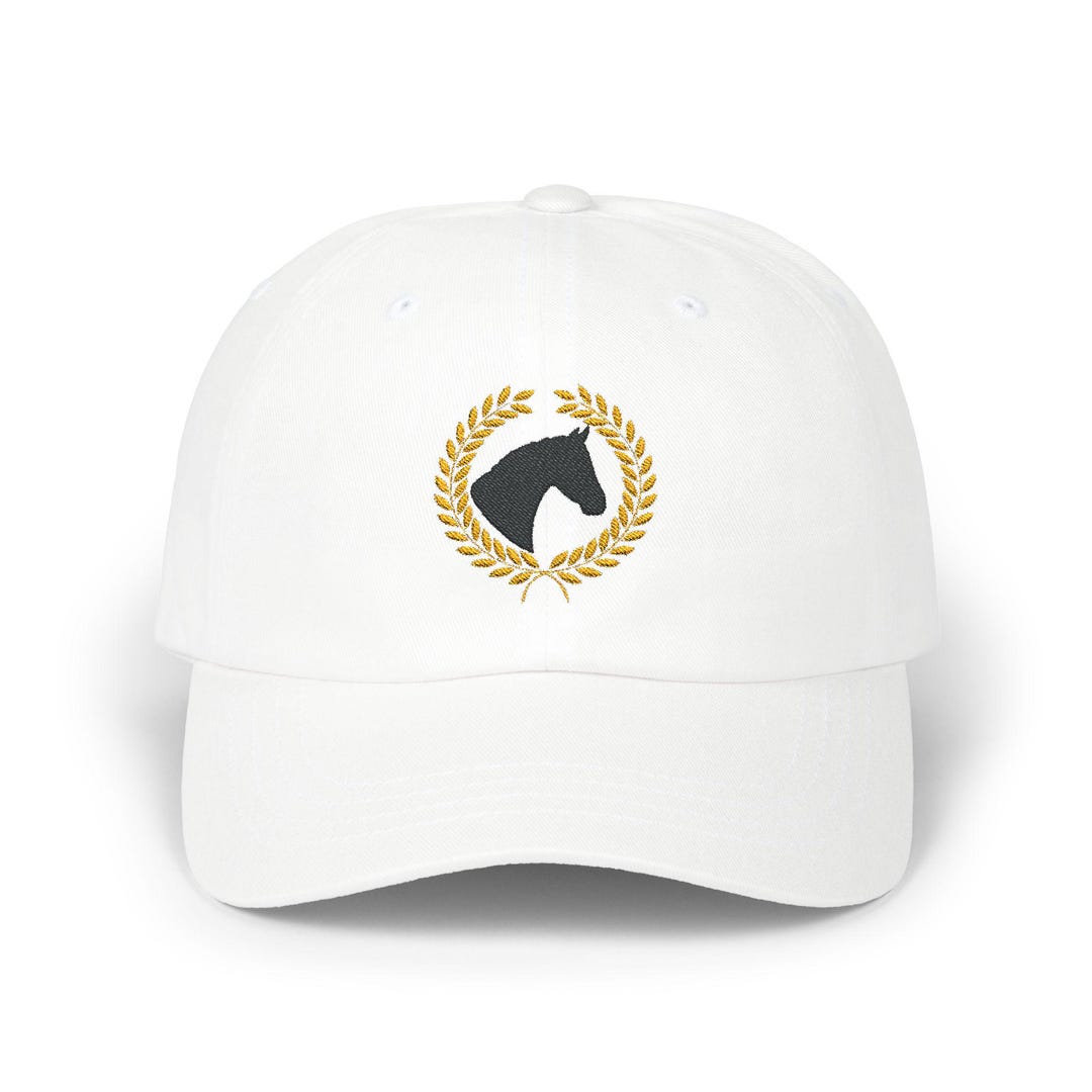 Embroidered Horse Emblem Baseball Cap, Horse Head Classic Hat, Black ...
