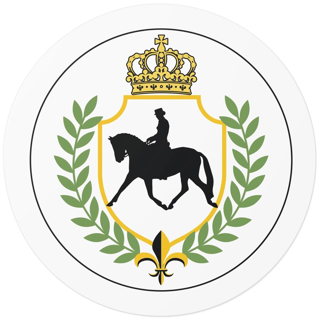Equestrian Dressage Rider Crown & Laurel Round Vinyl Decals, Horse ...