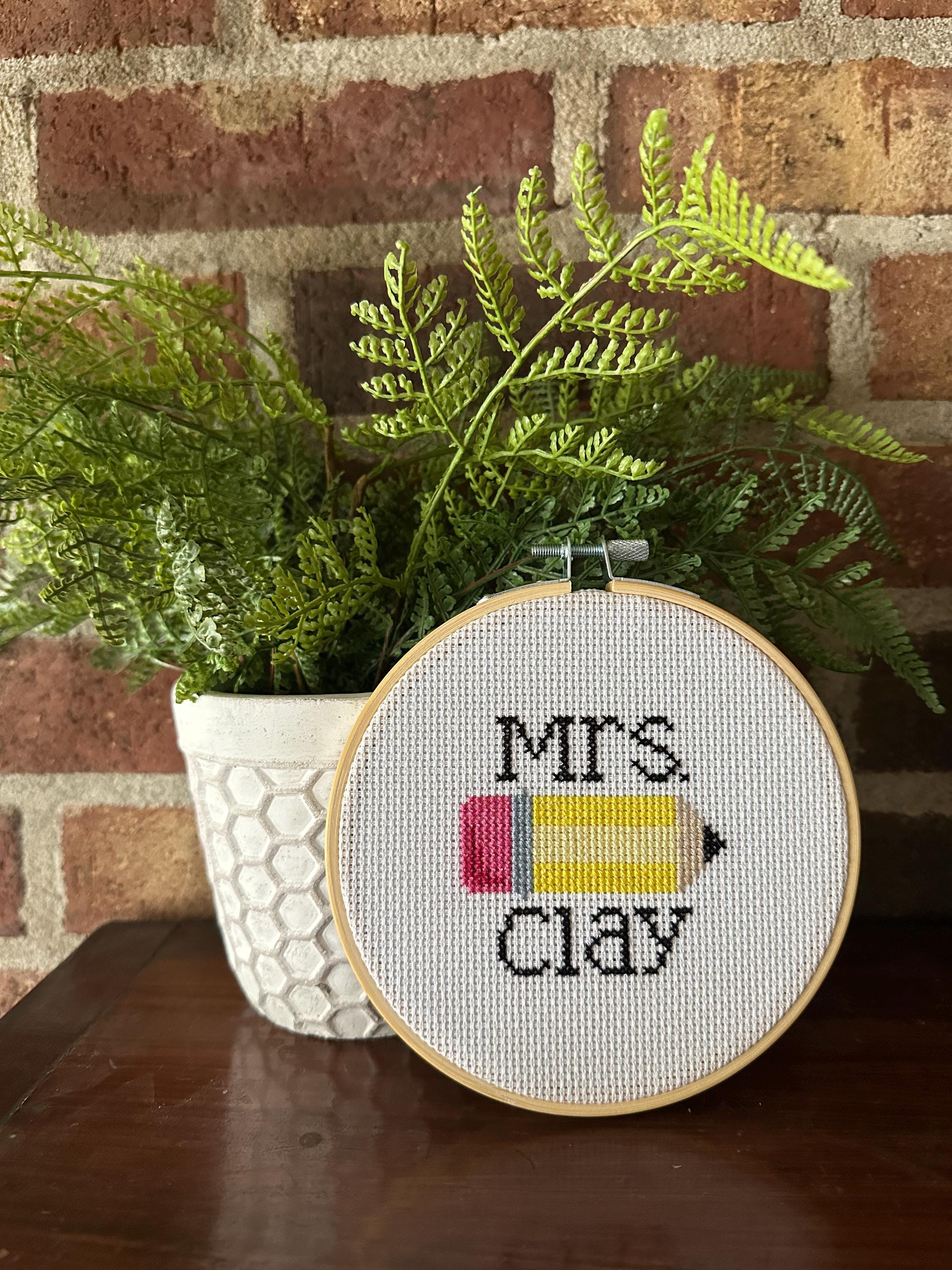 Custom Teacher Name Cross Stitch - PATTERN ONLY! - Etsy