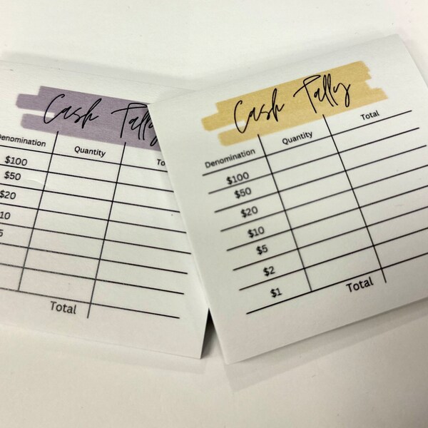 Cash Tracker Sticky Notes - Etsy