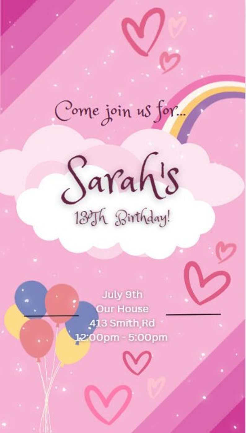 Girls Birthday Party Invitation - Etsy
