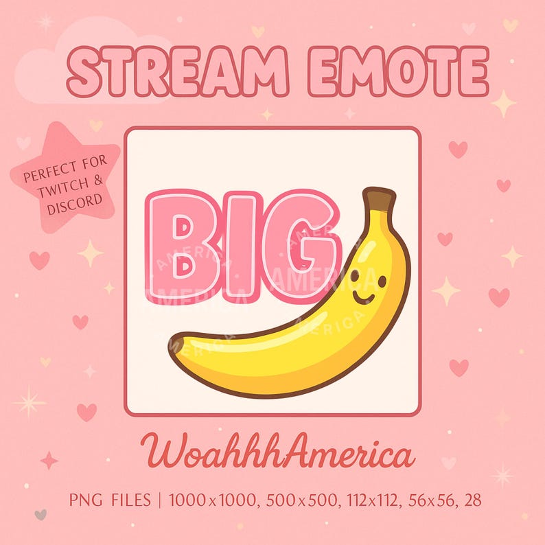 BIG PP Emote – Funny Twitch & Discord PNG | Cute Banana Streamer Emote ...