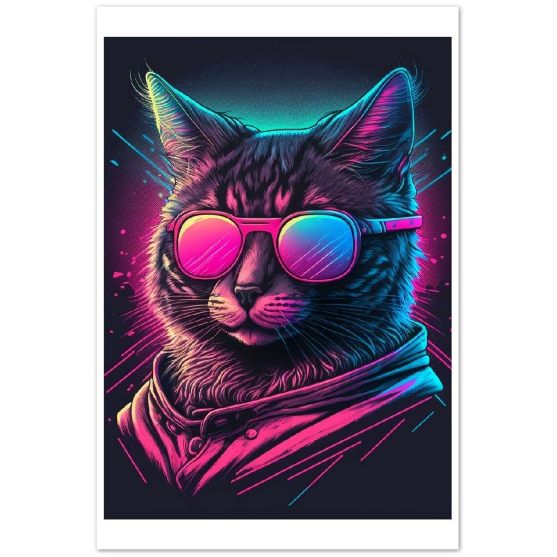 Black Cat Poster, Animal Portraits Cats, Black Cat Wall Art, Funny Cat ...