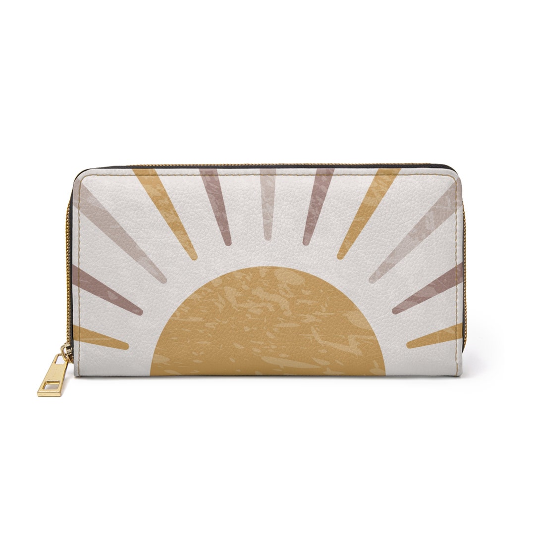 Sun Zipper Wallet, Zipper Wallet Women, Sun Wallet Clutch Vegan Leather ...