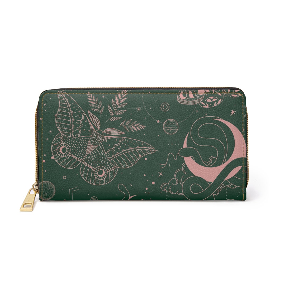 Moths and Snakes Zipper Wallet Zipper Wallet Women Mystical - Etsy