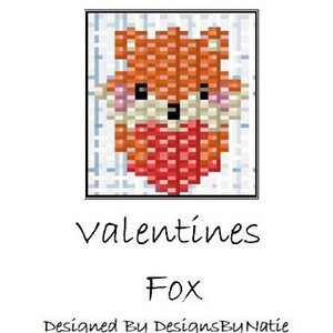 Valentines Fox Bead Pattern, Brick Stitch Pattern, Beaded Jewelry Charm ...