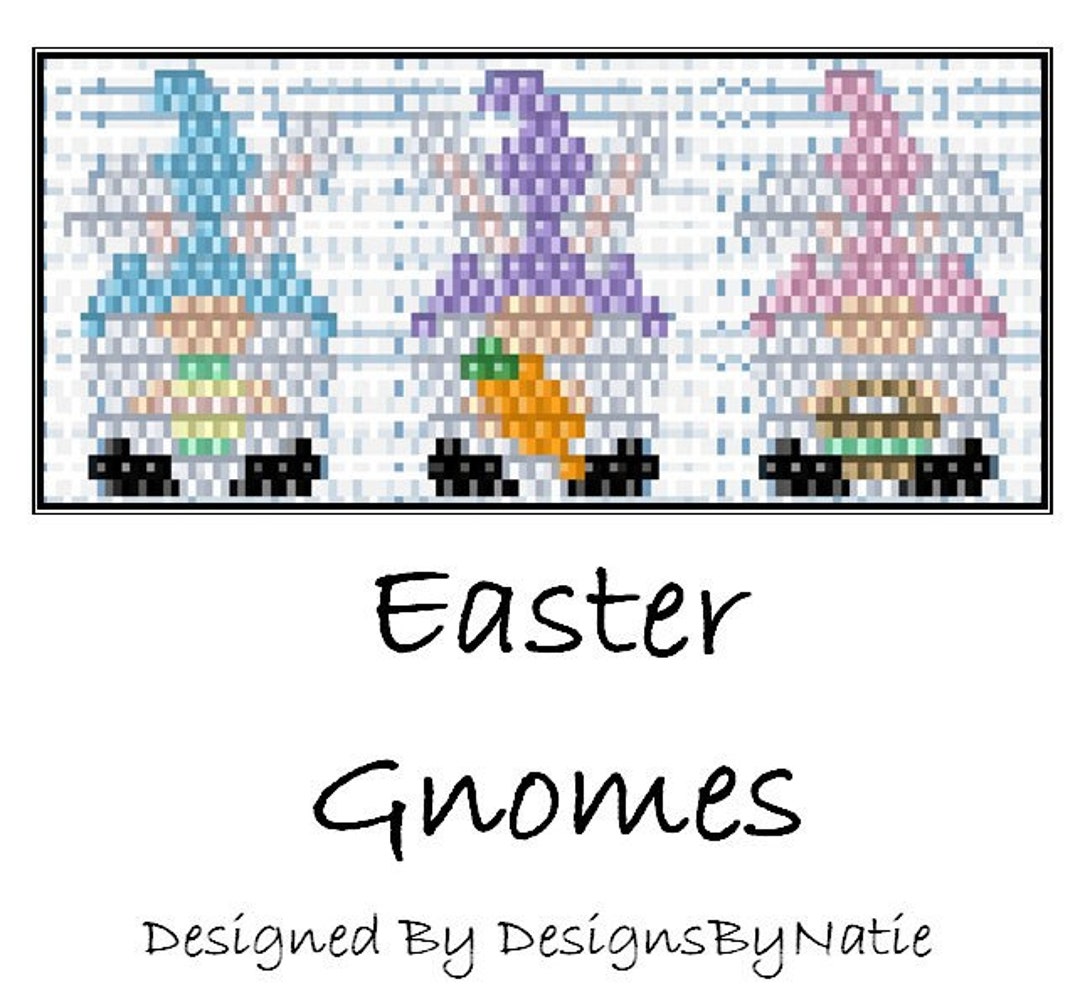 Easter Gnomes Bead Pattern 3 Piece, Brick Stitch Pattern, Beaded ...