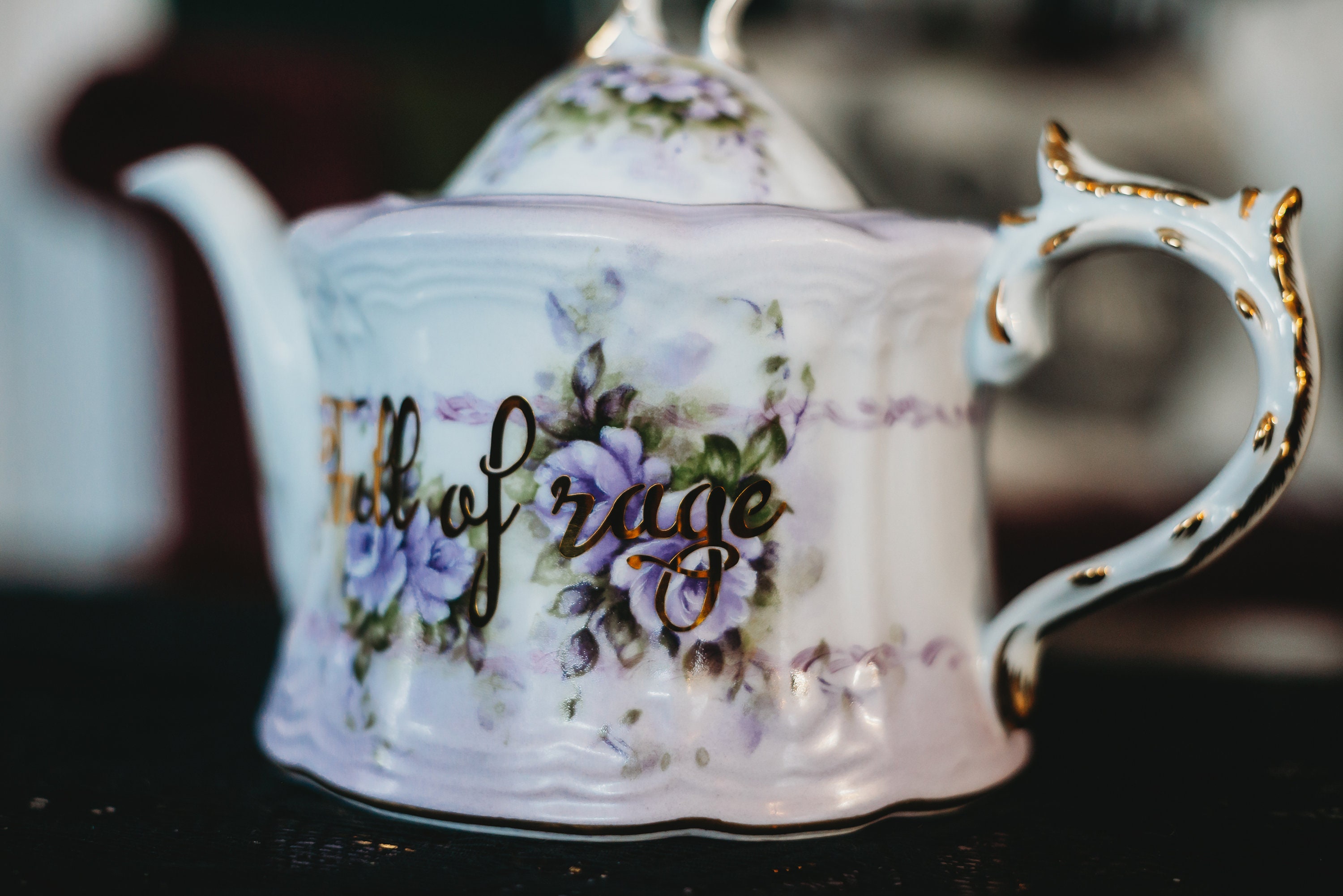 Full of Rage Tea Pot, Musical Tea Pot, Vintage Tea Pot, Insult Tea Cup ...