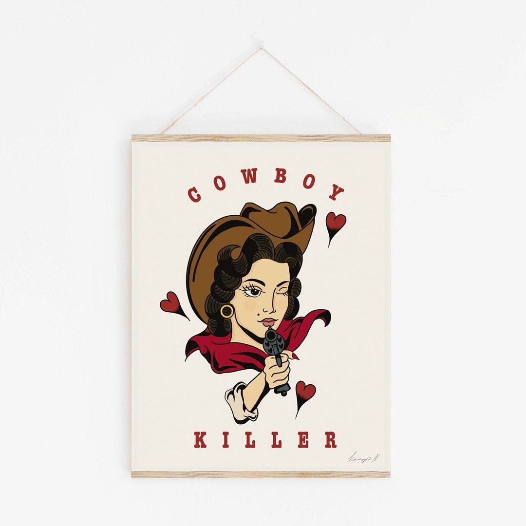 Cowgirl Wall Art | Western Decor, Cowgirl Poster, Retro Art Print ...