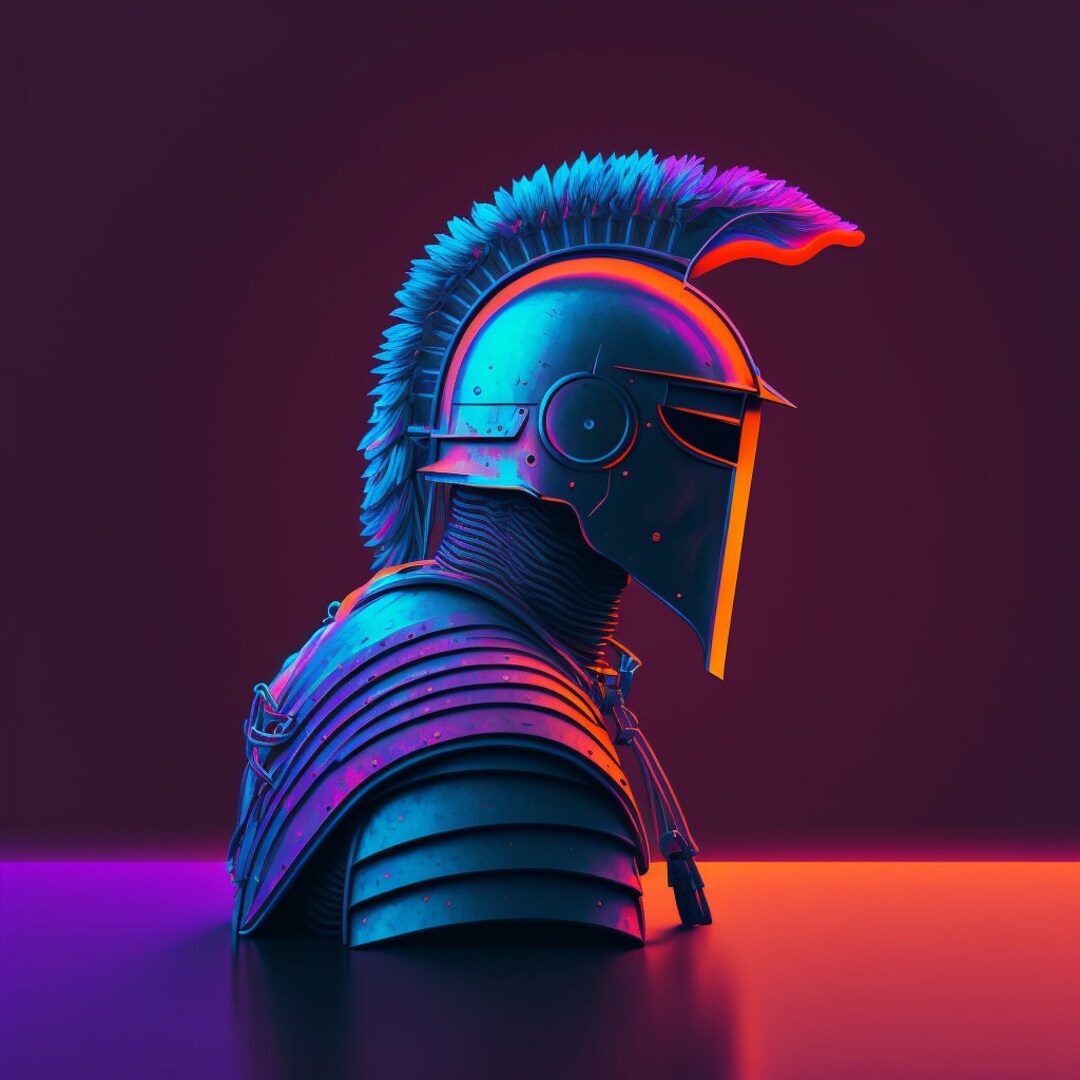 Gladiator Neon Modern Style Digital Image - Etsy