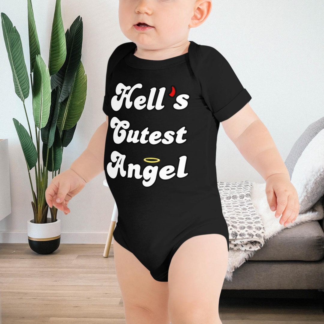 Hell's Cutest Angel Baby Onesie, Inappropriate Baby Onesie, Funny Baby ...