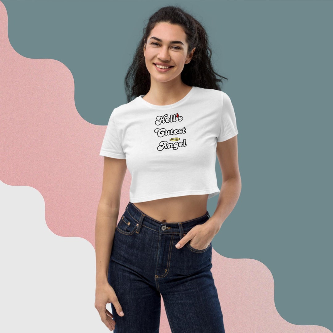 Hell's Cutest Angel Crop Top, Women's Crop Top, Summer Shirt, Gift for ...