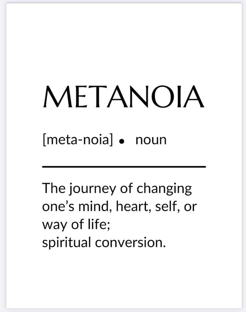 METANOIA Definition Print Digital Download Wall Art 10 Print Sizes - Etsy