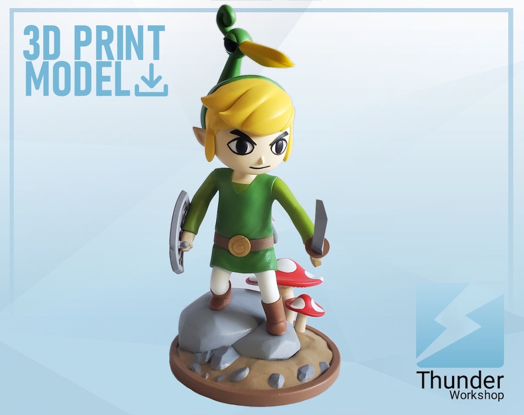 Minish Cap Toon Link - 3D Printable Statue - Thunder Workshop - Etsy