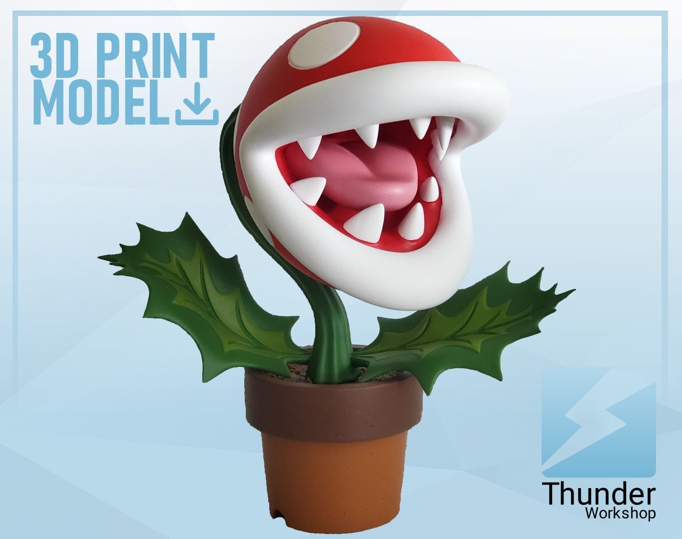 Piranha Plant - 3D Printable Statue - Thunder Workshop - Etsy
