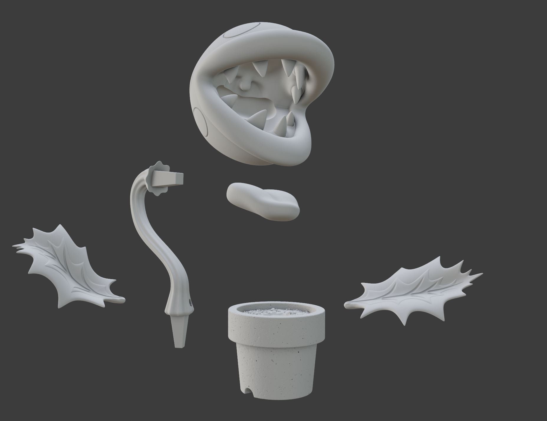 Piranha Plant - 3D Printable Statue - Thunder Workshop - Etsy
