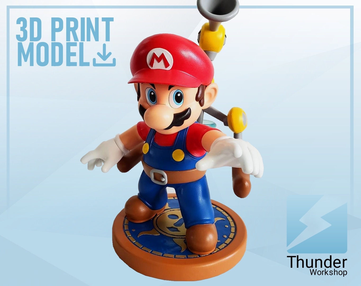 Super Mario Sunshine - 3D Printable Statue - Thunder Workshop - Etsy