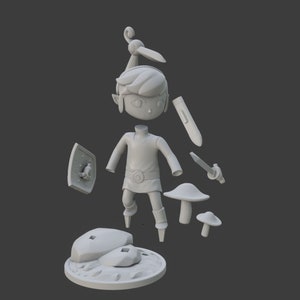 Minish Cap Toon Link - 3D Printable Statue - Thunder Workshop - Etsy