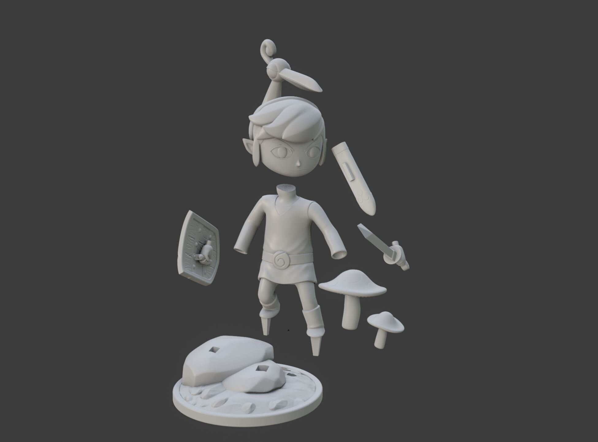 Minish Cap Toon Link - 3D Printable Statue - Thunder Workshop - Etsy