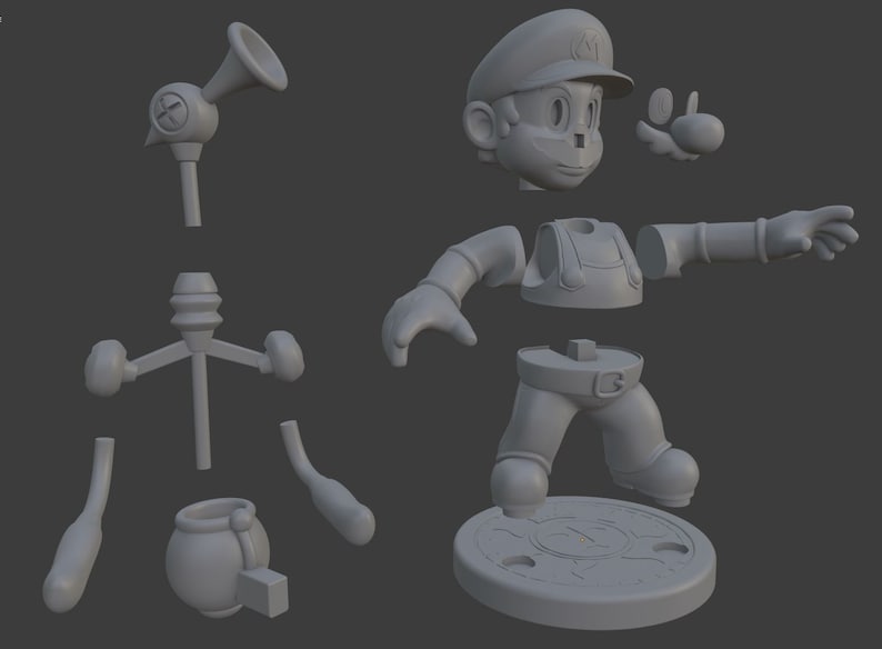 Super Mario Sunshine - 3D Printable Statue - Thunder Workshop - Etsy