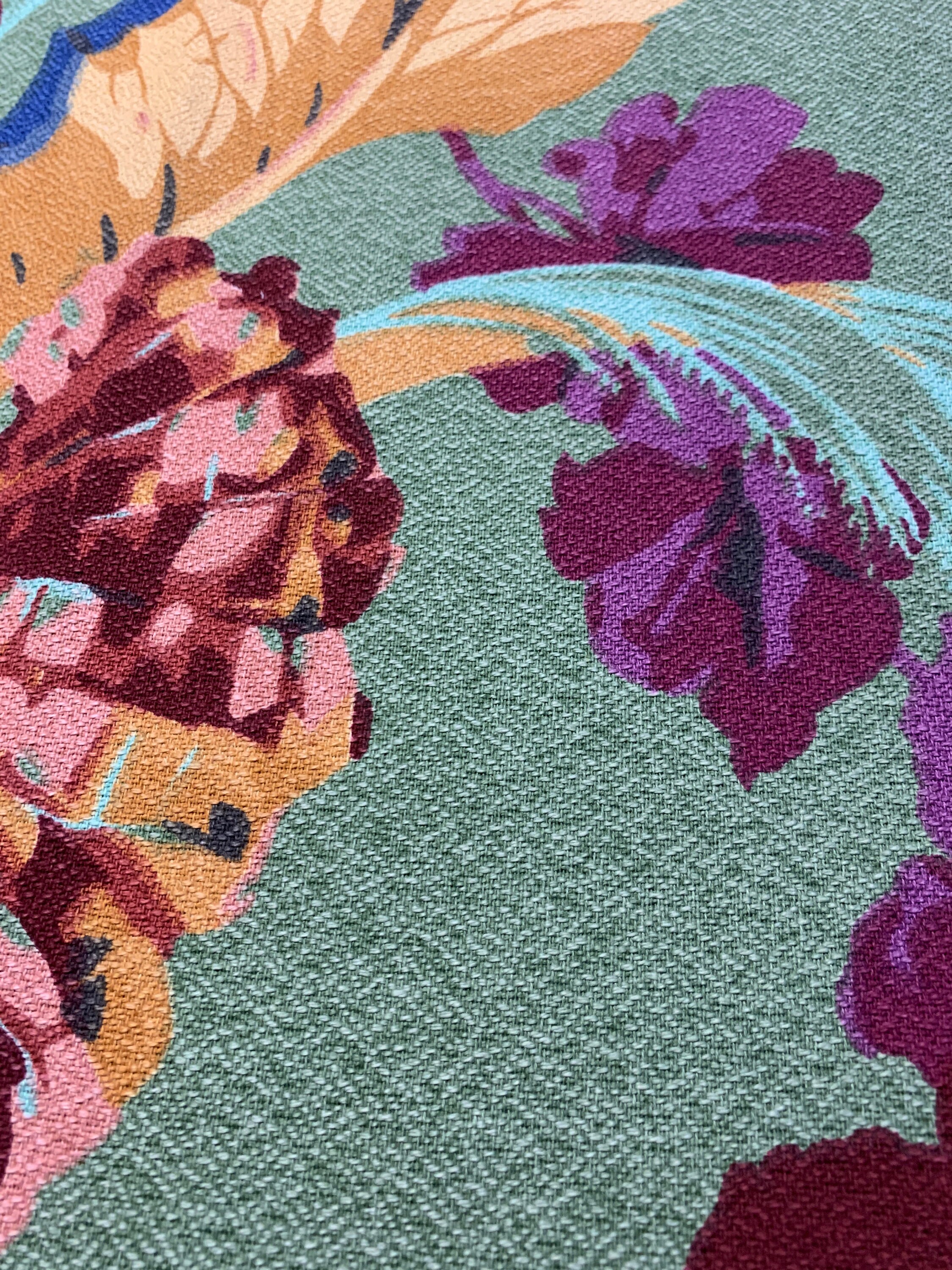 Carmen Miranda sage Full Swing Textiles Barkcloth - Etsy