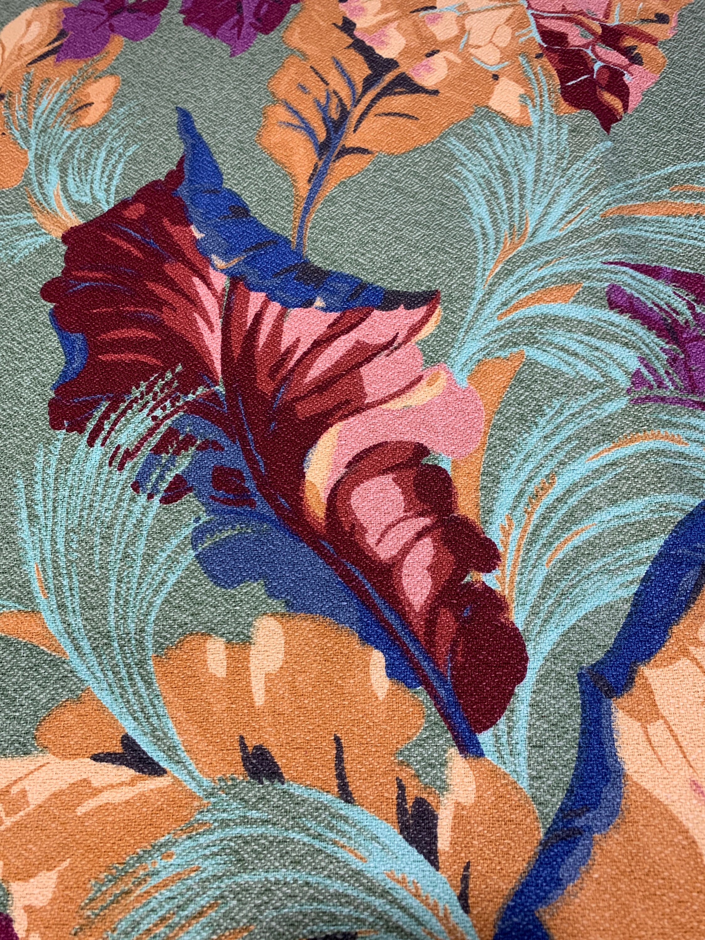 Carmen Miranda sage Full Swing Textiles Barkcloth - Etsy