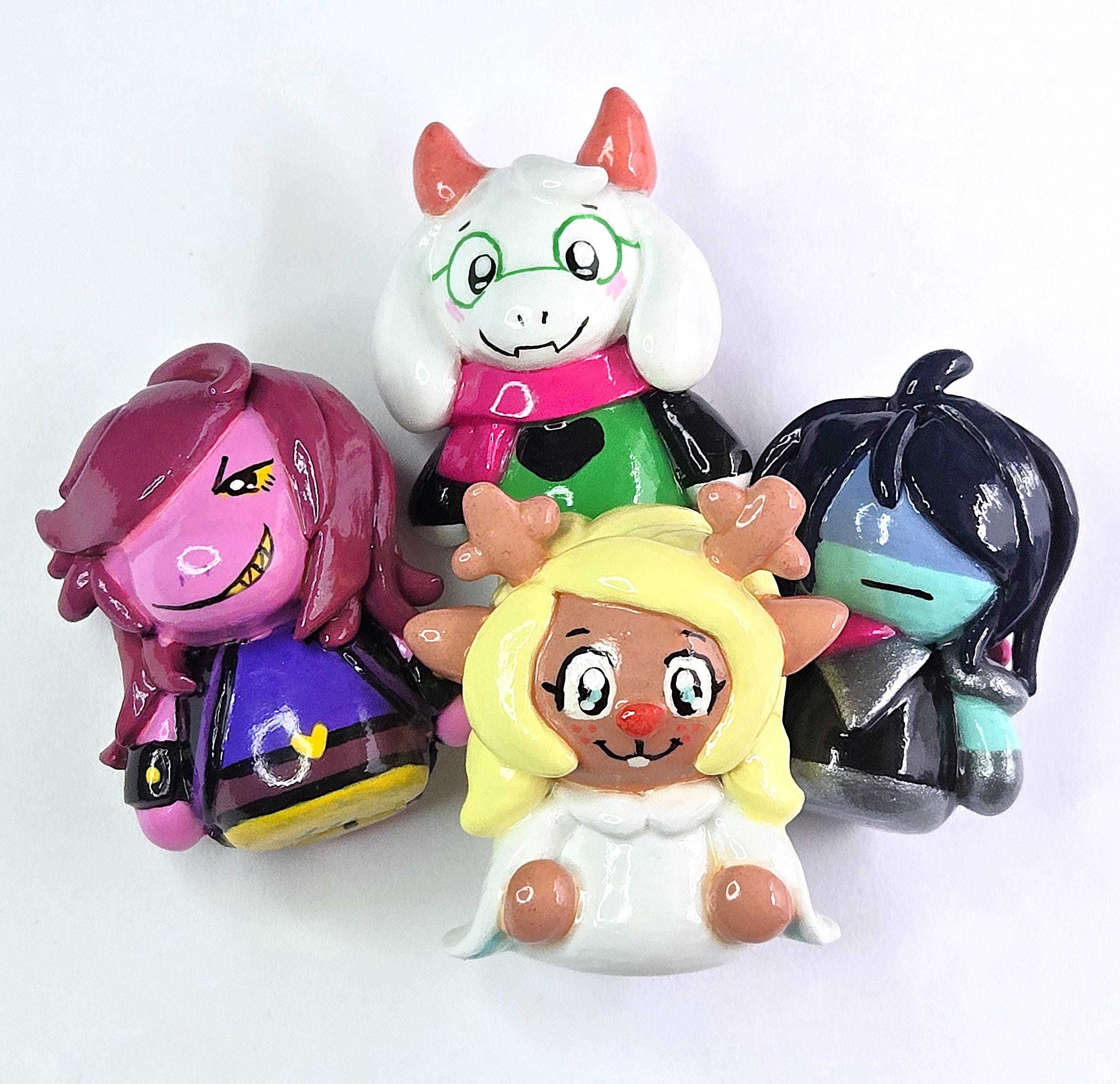 Deltarune Figurines, Handmade Clay Figures of Kris, Susie, Noelle and ...