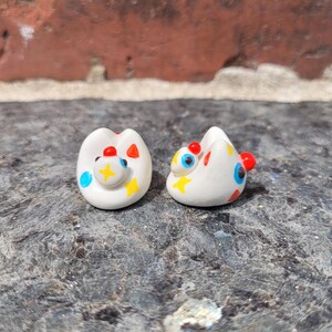 Clown Slug Cat With Baby Figure, Handmade Polymer Clay Figurine - Etsy