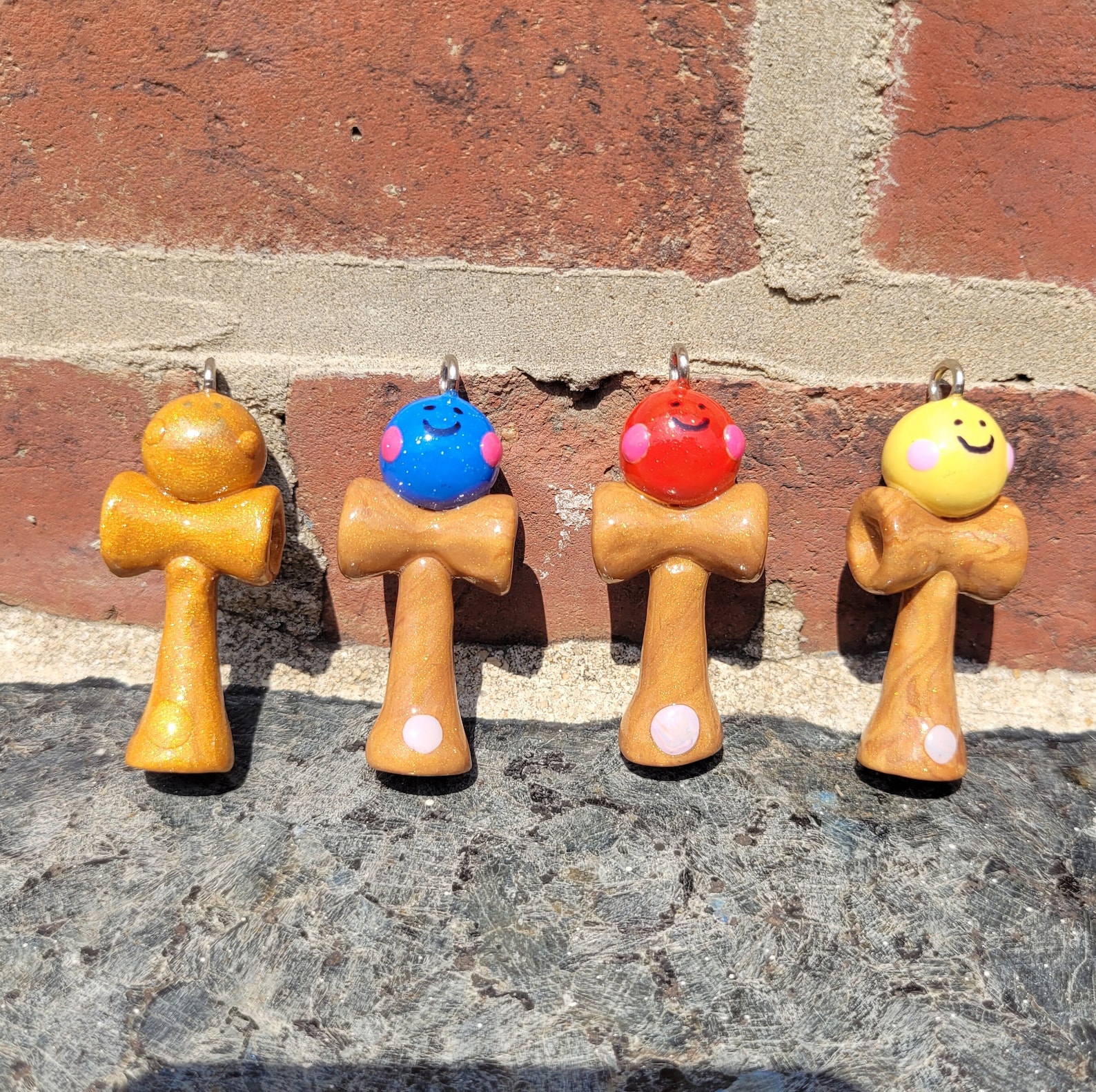 Kendama Keychain/pendant - Handmade From Polymer Clay - Assorted Colors ...