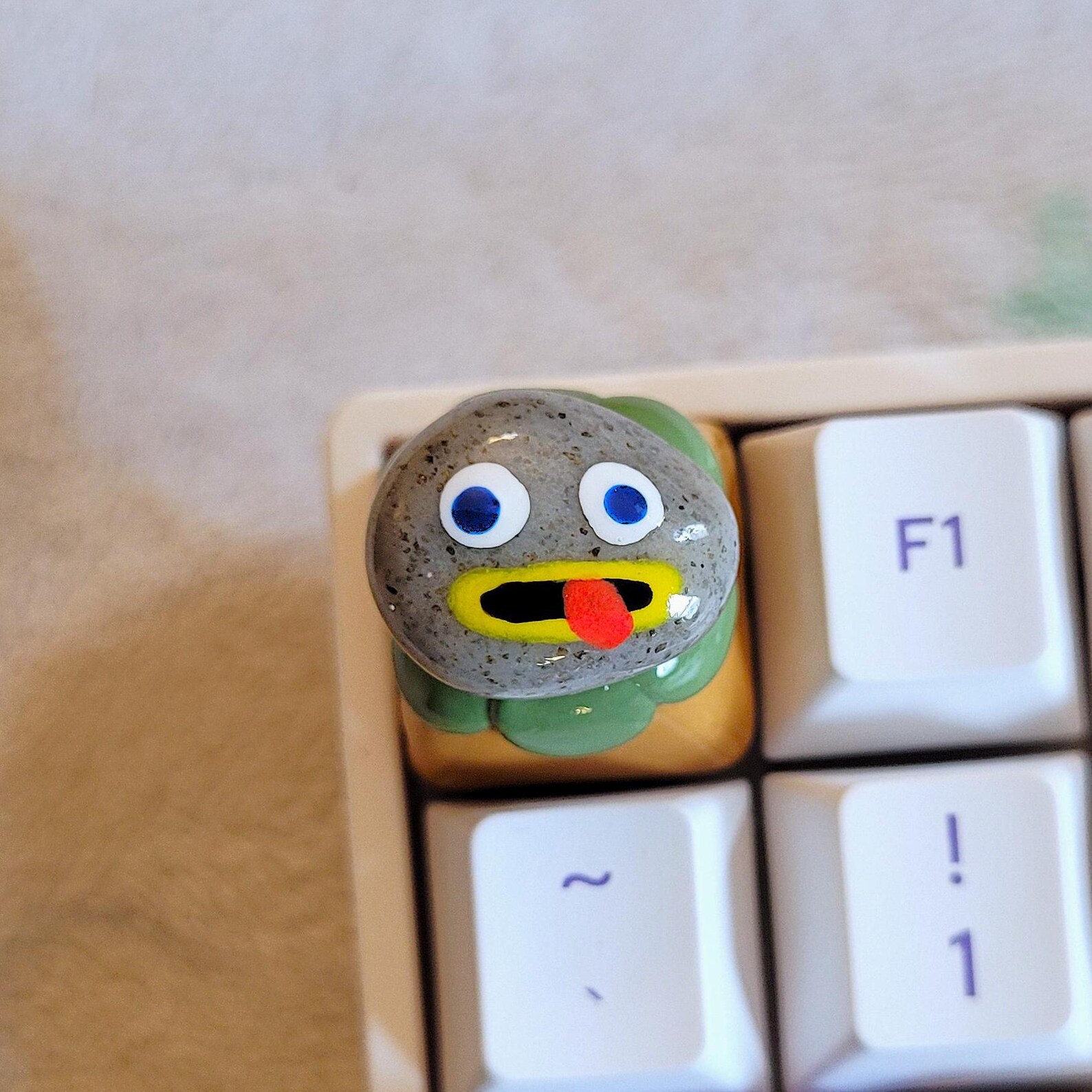 Rock Fact Keycap, Custom Artisan Keyboard Key, Handmade Polymer Clay ...