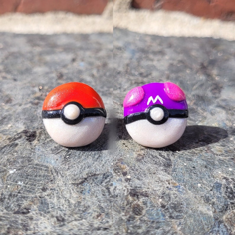 Pokeball Handmade Clay Pin - Etsy