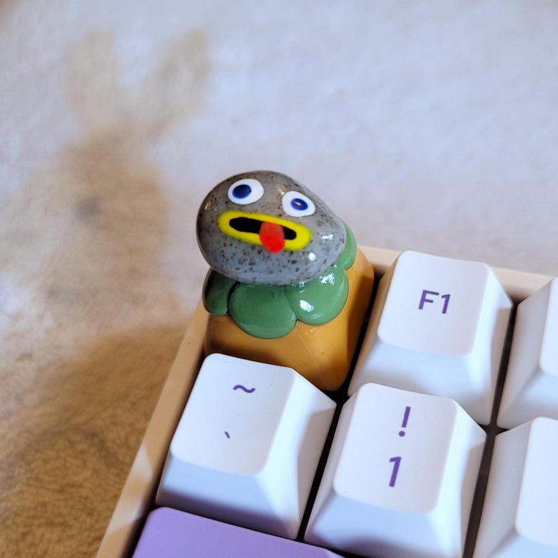 Rock Fact Keycap, Custom Artisan Keyboard Key, Handmade Polymer Clay ...