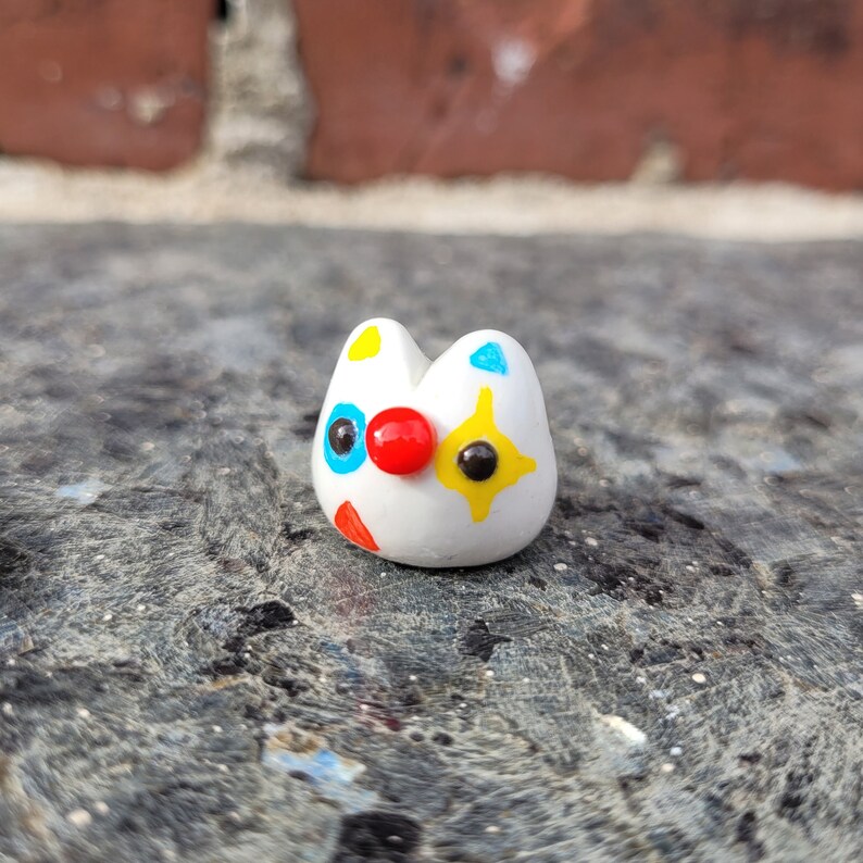 Clown Slug Cat Figure, Handmade Polymer Clay Figurine - Etsy