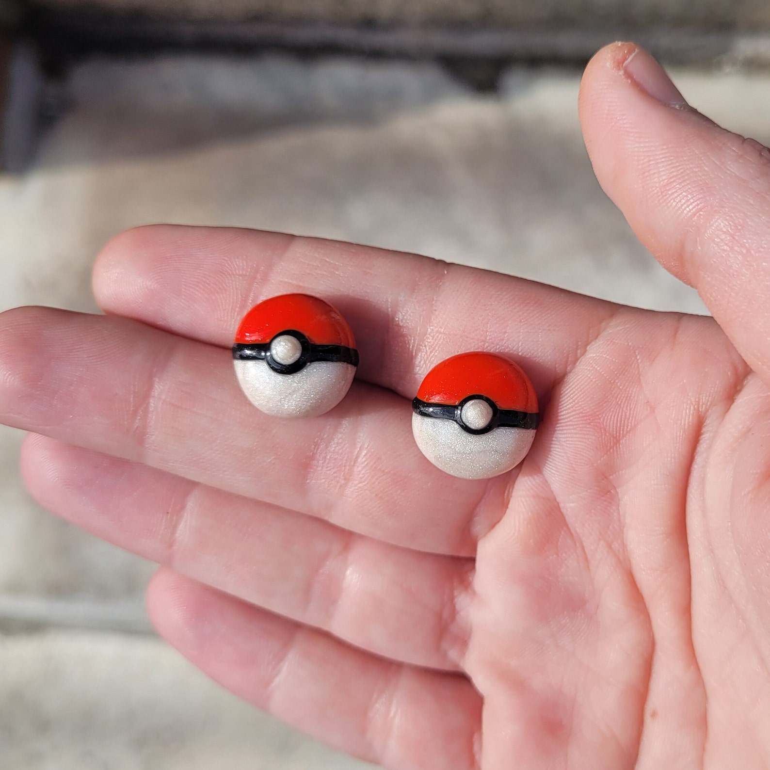 Pokeball Handmade Clay Pin - Etsy