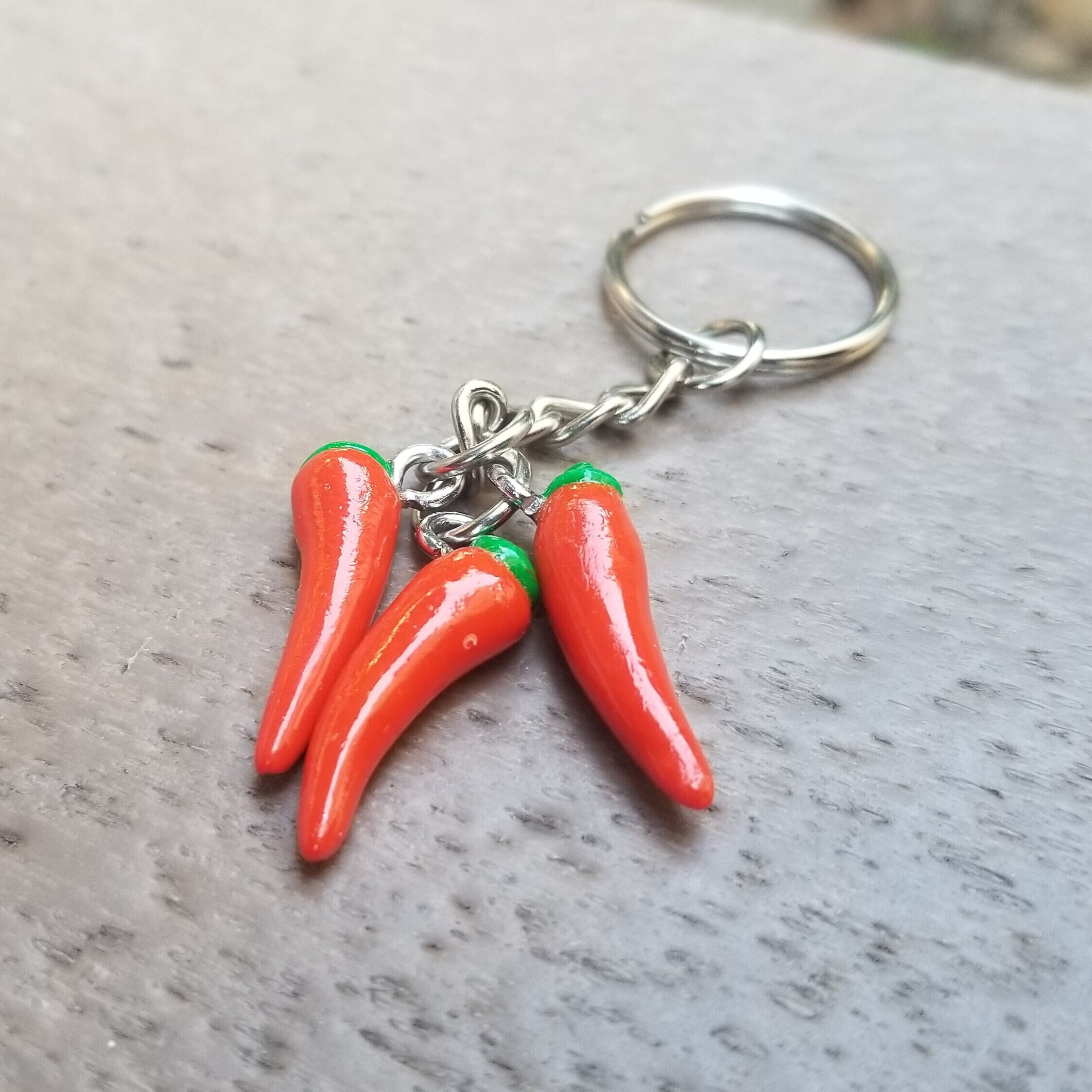 Hot Pepper Trio Handmade Polymer Clay Keychain - Etsy