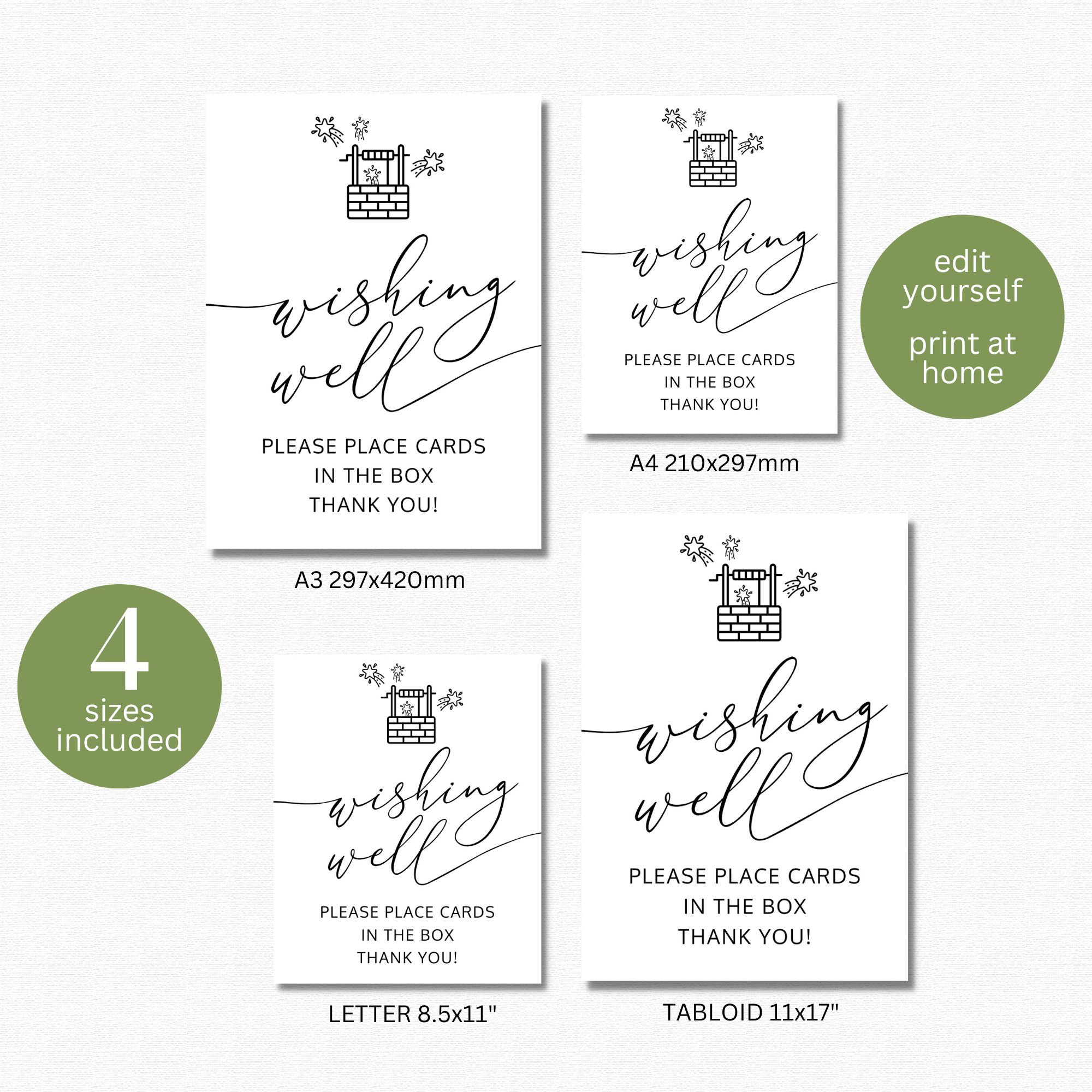 Minimalist Wishing Well Sign, Wedding Honeymoon Fund, Wishing Well Icon ...