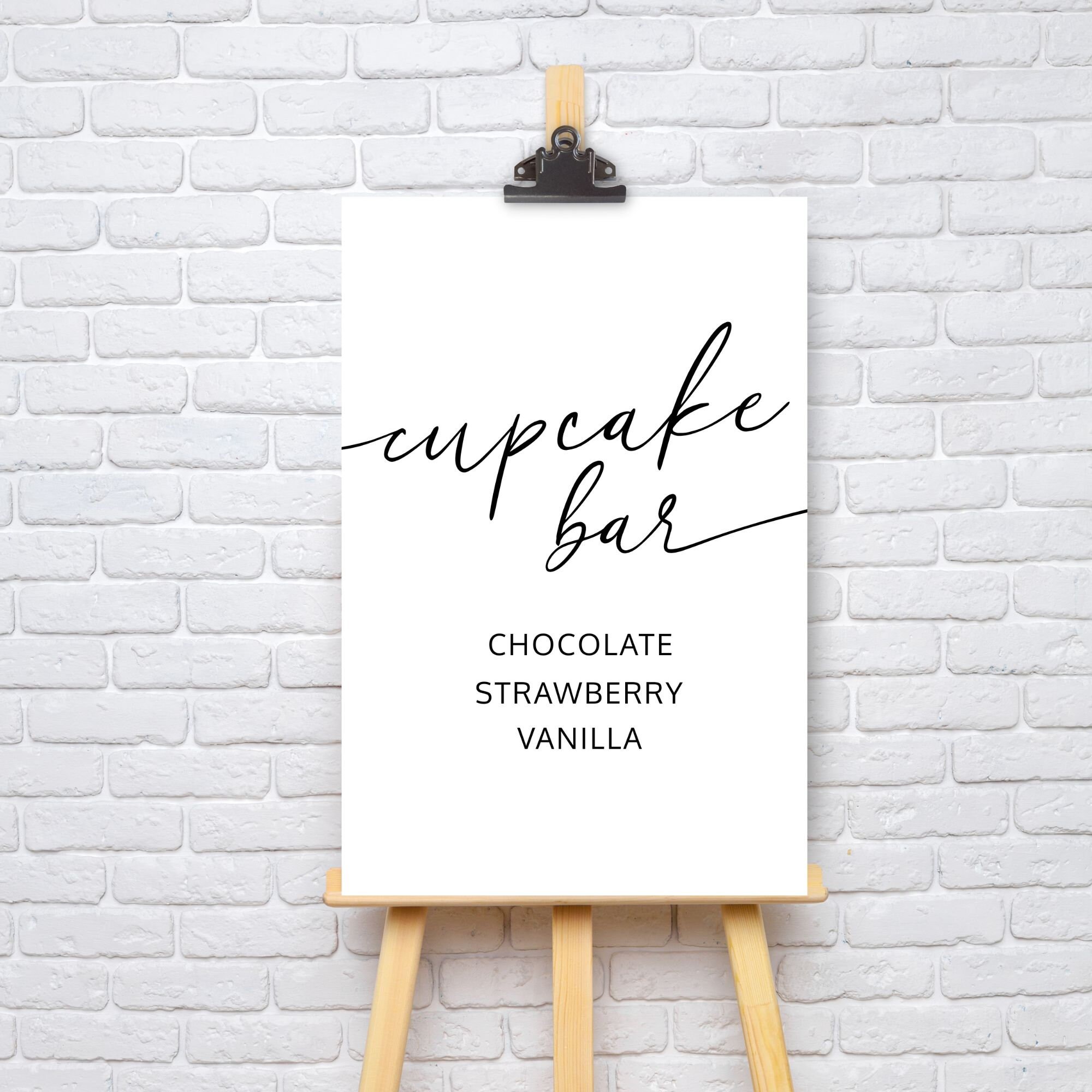 Minimalist Cupcake Bar Sign, Cup Cake Sign, DIY Wedding, Printable ...