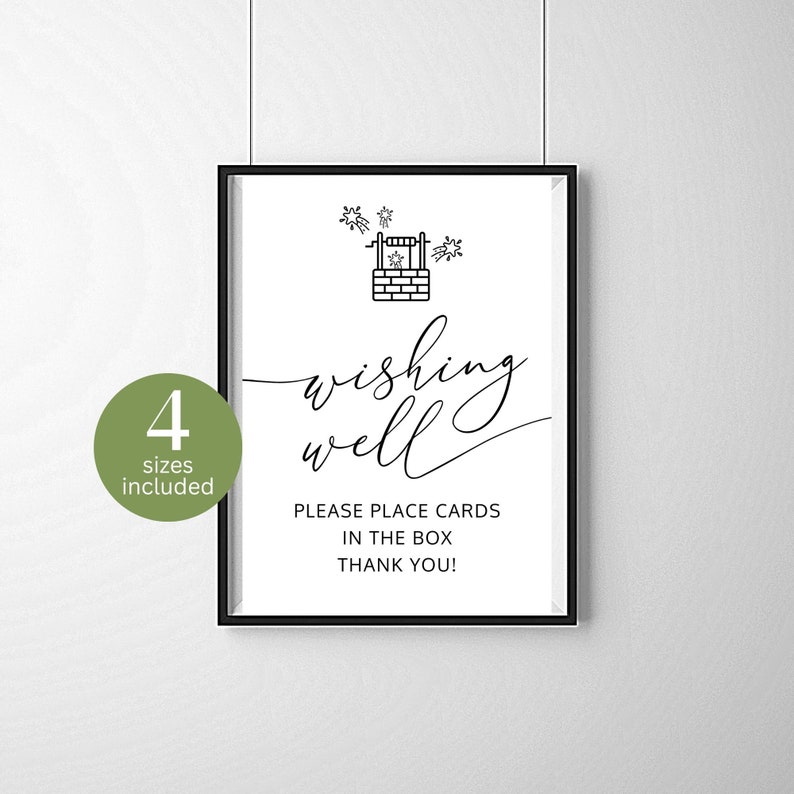 Minimalist Wishing Well Sign Wedding Honeymoon Fund Wishing - Etsy