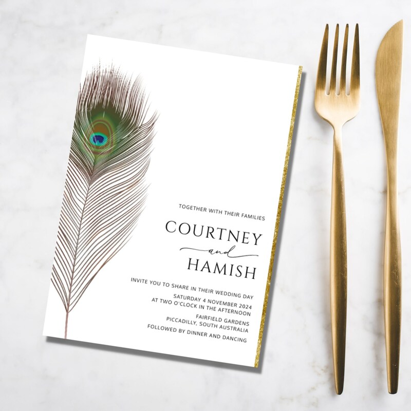 Feather Invitation - Etsy