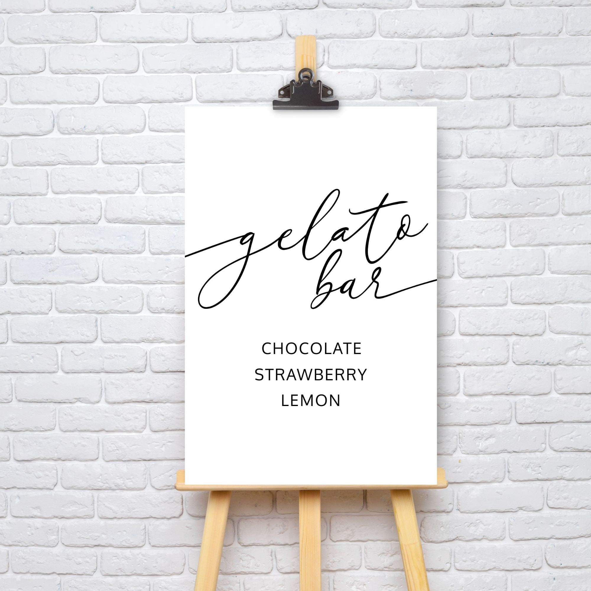 Gelato Ice Cream Bar Sign, Sundae, Icecream Sign, Minimalist Wedding ...