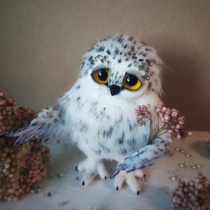 Handmade Poseable Art Doll Owl Collectible OOAK Art Doll White Owl ...