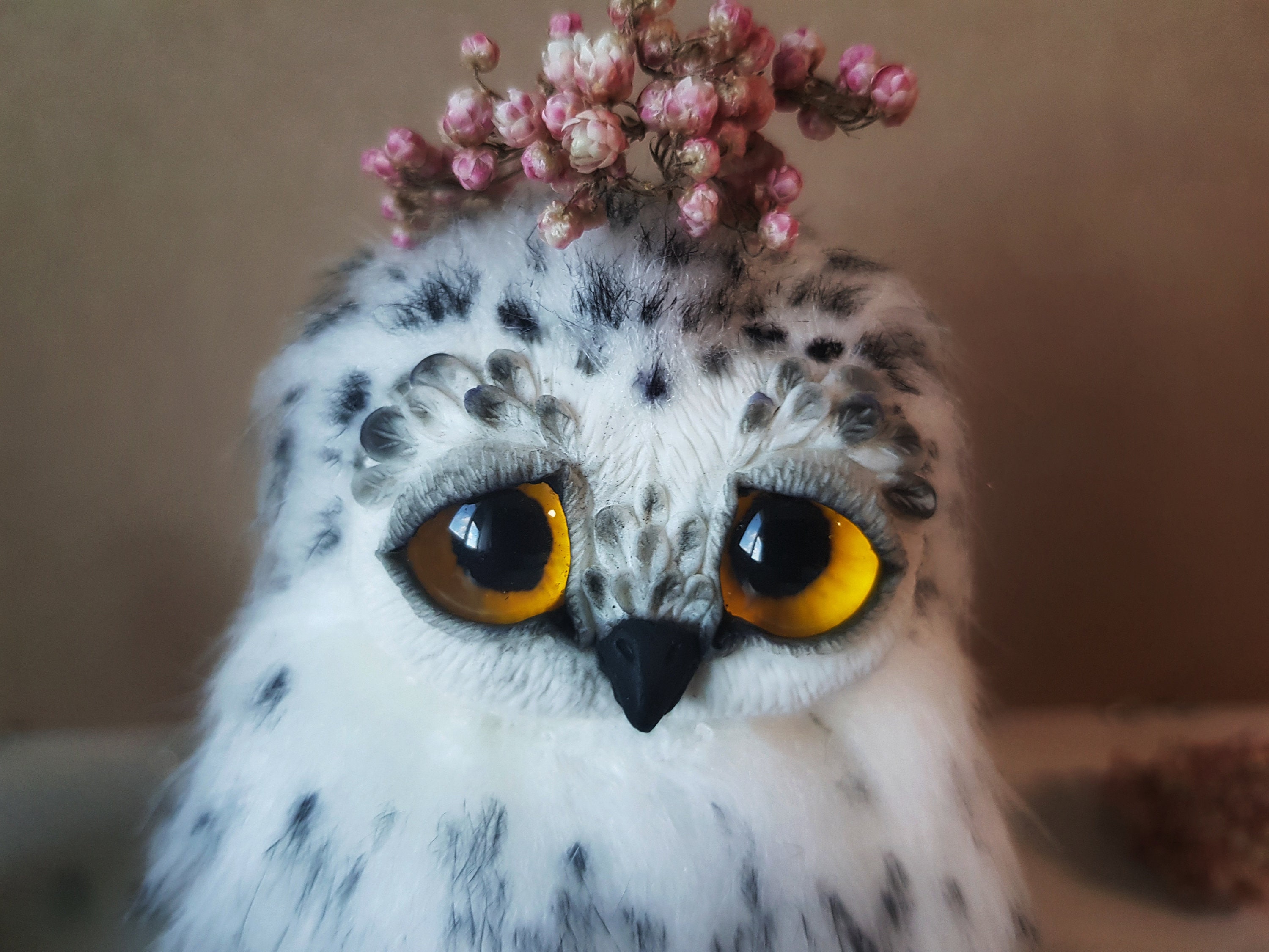 Handmade Poseable Art Doll Owl Collectible OOAK Art Doll White Owl ...
