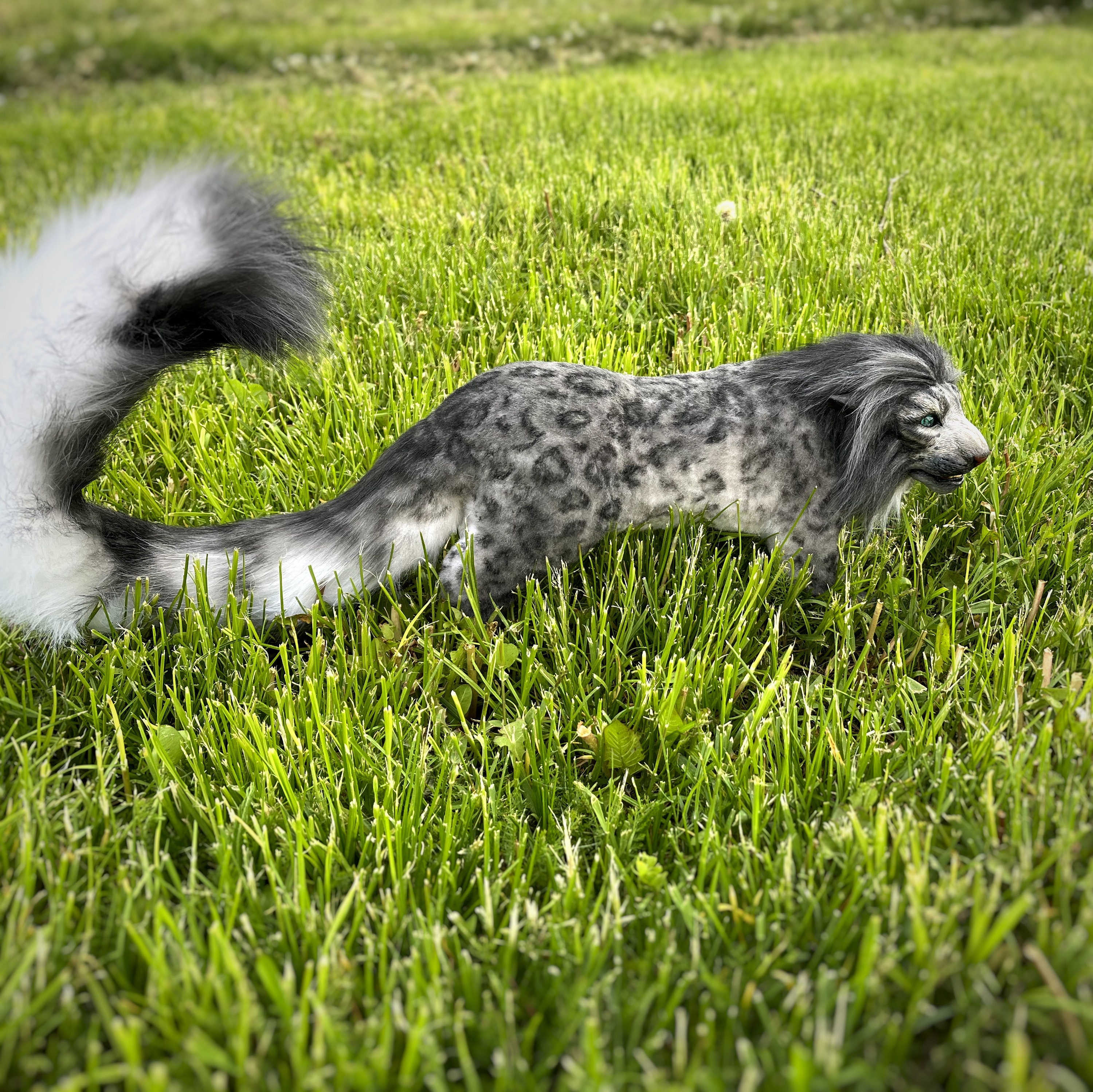 Art Doll Cat Poseable Fantastic Wild Cat Art Doll Snow Leopard Fluffy ...