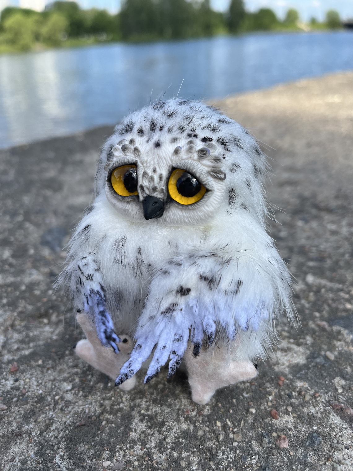 Handmade Poseable Art Doll Owl Collectible OOAK Art Doll White Owl ...